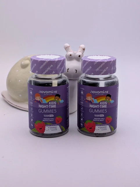 2 X 30 NOVOMINS Kids Night-Time 60 Gummies Magnesium L-Theanine Vitamin ...