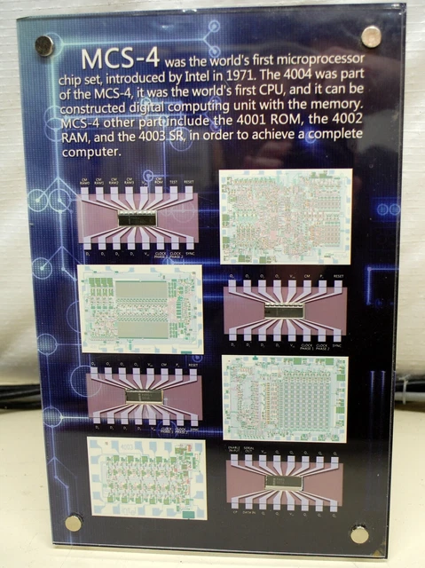 RARE INTEL 4004 CPU Chip Set in Acrylic Display 4001,4002,4003 & 4004 £ ...