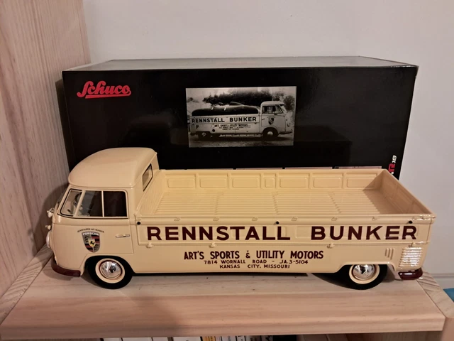 SCHUCO 1/18 VW t1 transporter porsche rennstall bunker EUR 249,00 ...