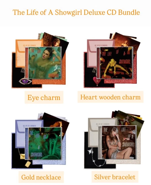 TAYLOR SWIFT THE Life of A Showgirl Deluxe CD Bundle UNOPENED ORIGINAL ...