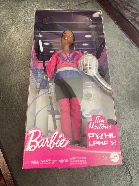 BARBIE TIM HORTONS PWHL 2025 Doll Pink Purple Teal Jersey + Stick/ Puck ...