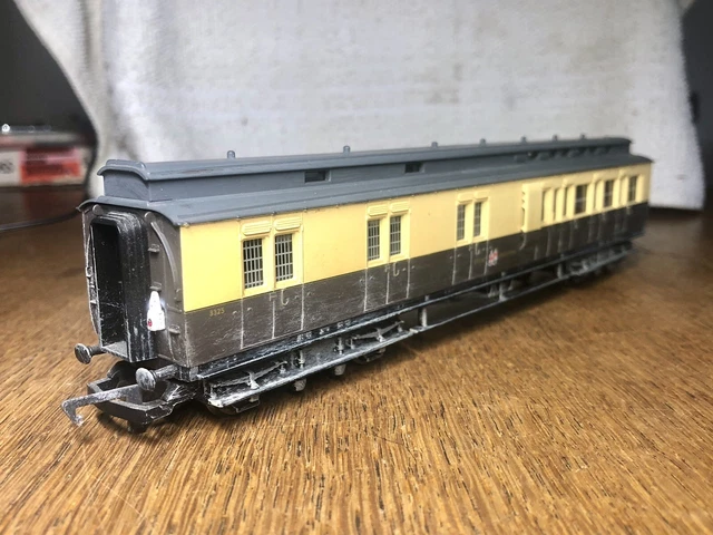 HORNBY CLERESTORY BRAKE Coach w/LIGHTS & Passengers 3325 GWR Brown ...