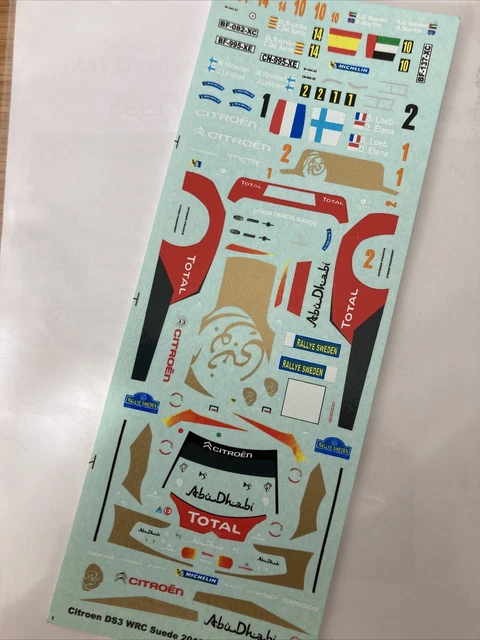 DECALS 1/43 CITROEN Ds3 Wrc Sebastien Loeb Rally Sweden 2013 Rallye ... DECALS 1/43 CITROEN Ds3 Wrc Sebastien Loeb Rally Sweden 2013 Rallye ...
