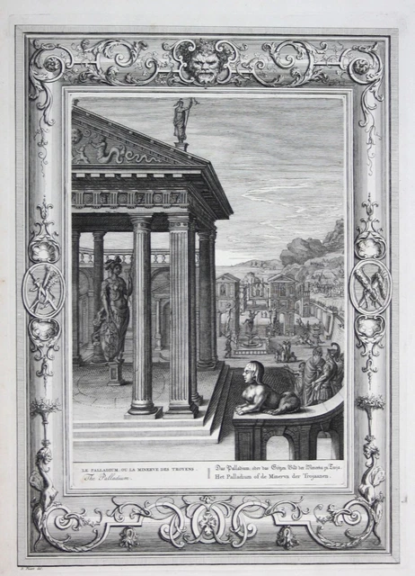 CIRCA 1730 PALLADIO Minerva Troy mitologia greca mitologia incisione su ...
