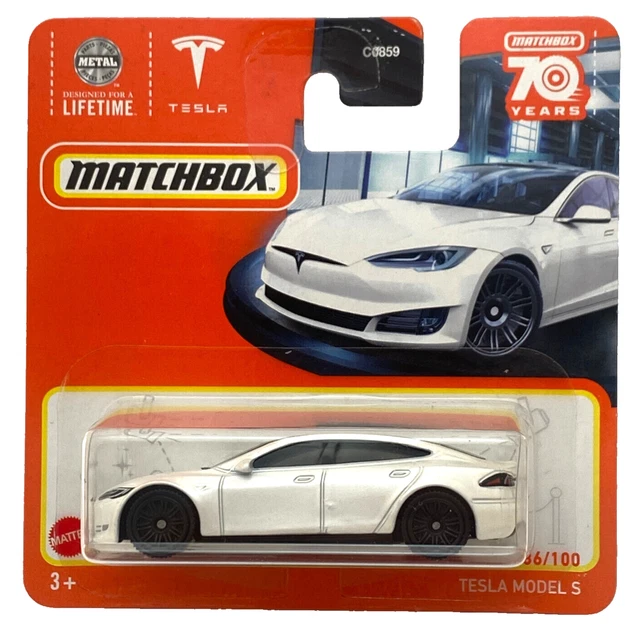 CARTE COURTE VOITURE jouet Tesla Model S White Matchbox MBX Showroom ...