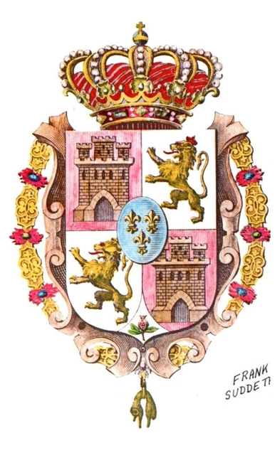 ROYAL ARMS OF The King Of Spain By Frank Suddeth.vtg Unused Postcard ...