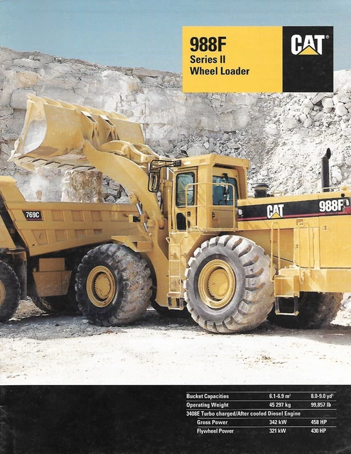 EQUIPMENT BROCHURE - Caterpillar - 988F Series II - Wheel Loader - 1995 ...