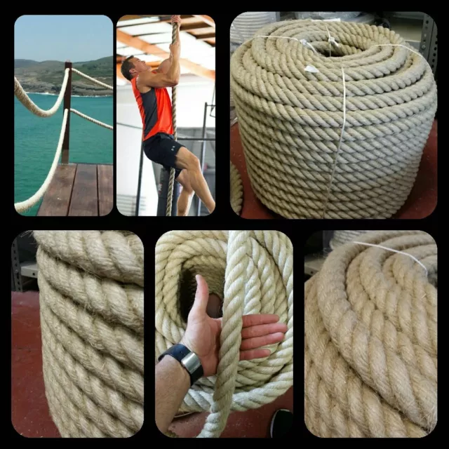 CUERDA SOGA CAÑAMO 40mm trepar batidas funcional crossfit mma boxeo ...