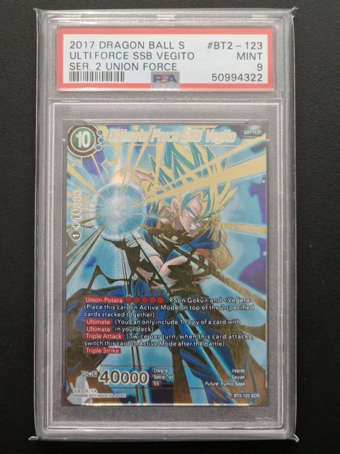 ULTIMATE FORCE SSB Vegito BT2-123 SCR PSA 9 Dragon Ball Super Card Game ...