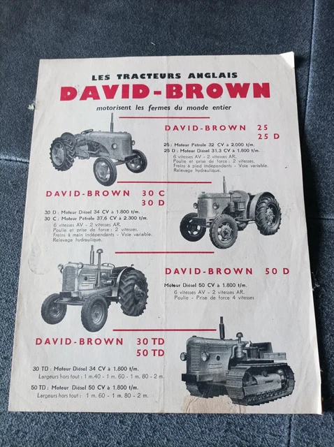 PROSPECTUS TRACTEUR DAVID BROWN BROCHURE TRAKTOR CASE Sfv Lanz Deering Agricole EUR 4,00 ...