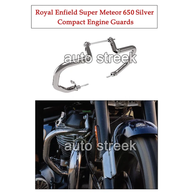 ROYAL ENFIELD SUPER Meteor 650 Silver Compact Engine Protection £118.45 ...