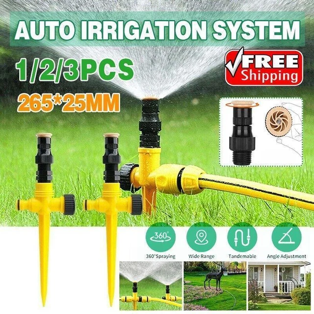 AUTO IRRIGATION SYSTEM Garden Lawn Sprinkler Adjustable Sprinkler 360 ...