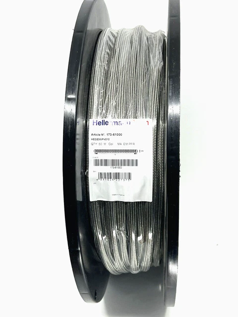 HELLERMANNTYTON EMV-GEFLECHTSCHLAUCH 8-13 mm, UL94V0, zinnfarben/schwarz, 50 m EUR 489,00 ...