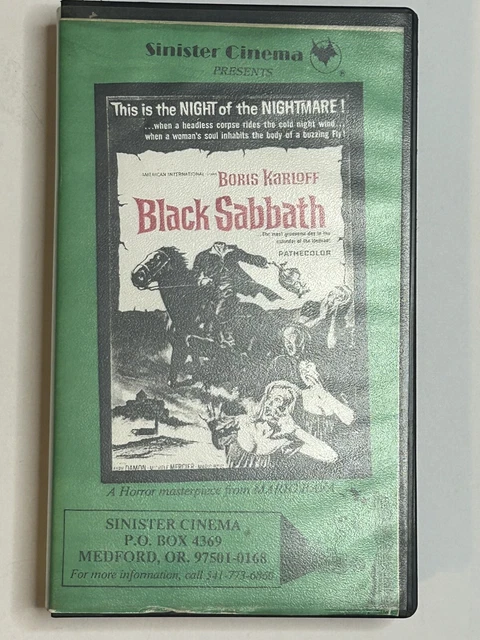 VTG BLACK SABBATH VHS Clamshell from Sinister Cinema Horror Boris ...