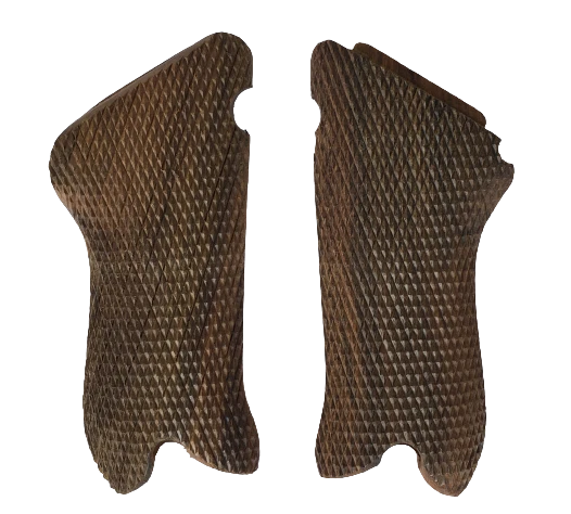 GERMAN ORIGINAL WW2 P08 Luger Walnut Checkered Pattern Wooden Grips ...