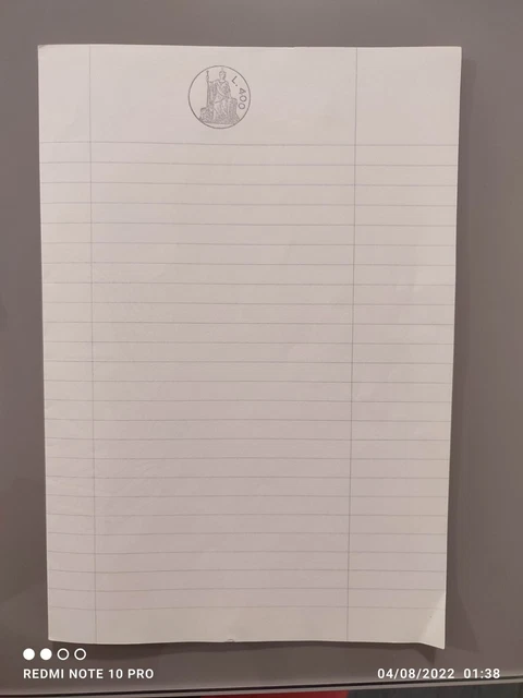 FOGLIO CARTA DA bollo / carta bollata £. 400 anno 1966 nuovo EUR 30,00 ...