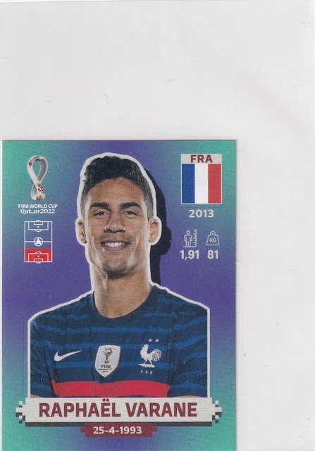 PANINI QATAR WORLD Cup Sticker 2022 France No. FRA 10 Raphael Varane £1.20 - PicClick UK