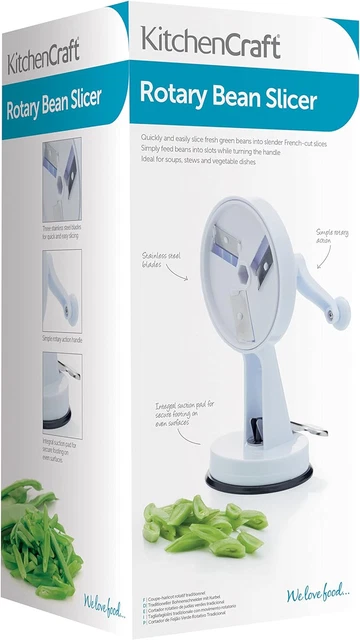 ROTARY RUNNER BEAN Slicer 23Cm with Suction Pad in Gift Box, Stainless ...