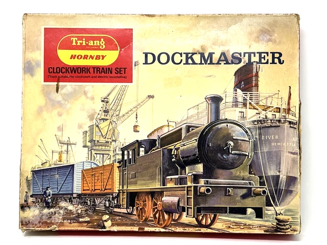 TRI-ANG HORNBY RS70 Clockwork Goods Train Set "DOCKMASTER" Good Boxed £ ...