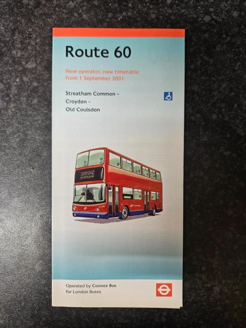 LONDON TRANSPORT TIMETABLE Bus Leaflet Connex Bus 2001 AZX2.36 EUR 4,07 ...