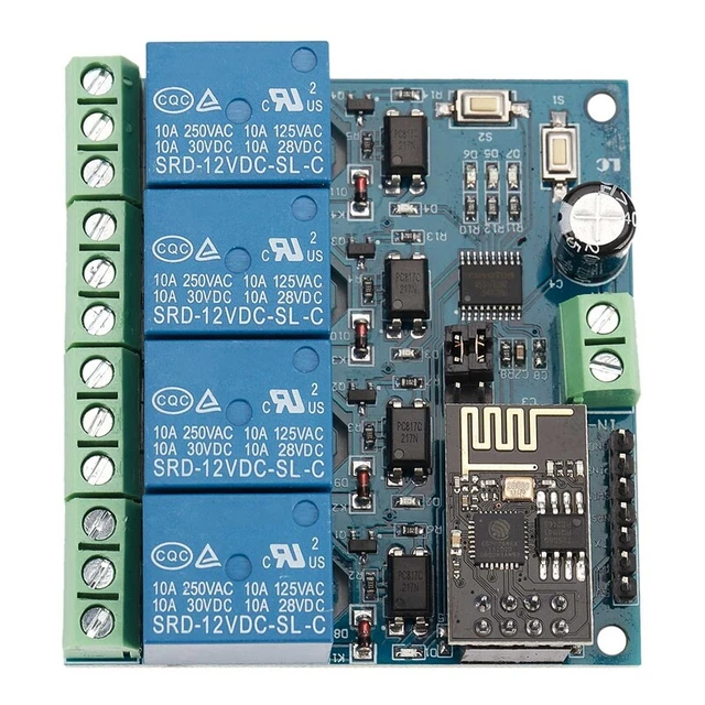 12V ESP8266 FOUR Ways WiFi Relay IOT Smart Home Cepphone APP Remote Control T6O3 £8.99 - PicClick UK