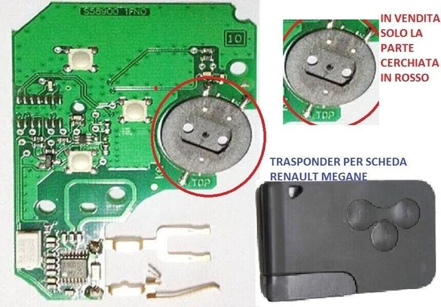 BOBINE ANTENNE TRANSPONDEUR x CLÉ CARTE RENAULT 3 TOUCHES MEGANE SCENIC. EUR 7,99 - PicClick FR