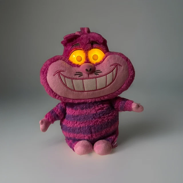 DISNEY ALICE IN Wonderland Talking Cheshire Cat Plush Light Up Eyes 6 ...
