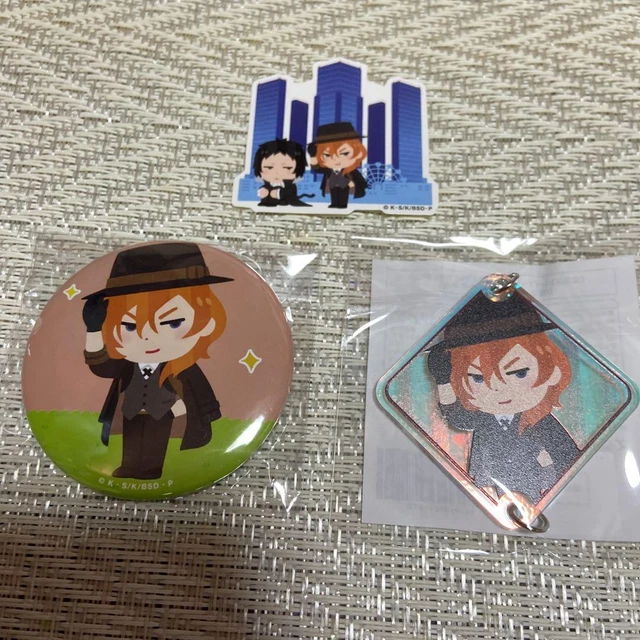 BUNGO STRAY DOGS Irasutoya Raffle Button Badge Acrilico Chuuya Nakahara ...
