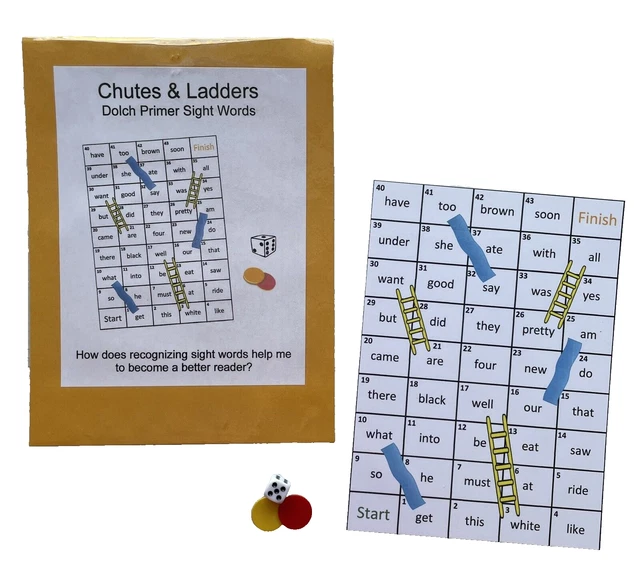 TEACHER DEPOT PHONICS Resource Game Dolch Primer Sight Word Chutes ...