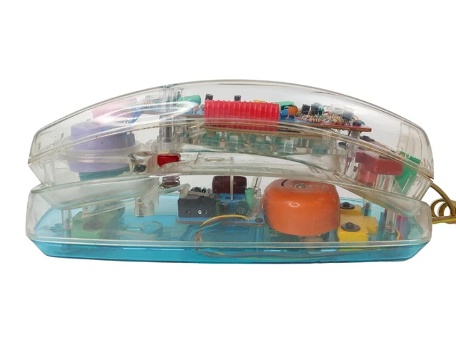 VINTAGE UNISONIC CLEAR Plastic See Through Landline Phone Model 6900 ...