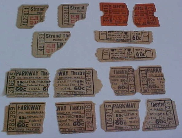 STRAND THEATER PALMER Mass. Parkway Theatre Wilbraham Drive-In Ticket ...