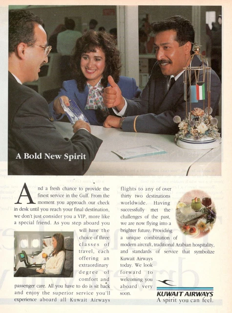KUWAIT AIRWAYS KAC Compagnie Aérienne Publicité D'Origine 1999 À Bold ... KUWAIT AIRWAYS KAC Compagnie Aérienne Publicité D'Origine 1999 À Bold ...