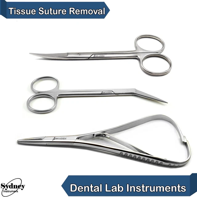 SURGICAL SCISSOR TISSUE Suturing Removal Bracket Ligature Needle Holder ...