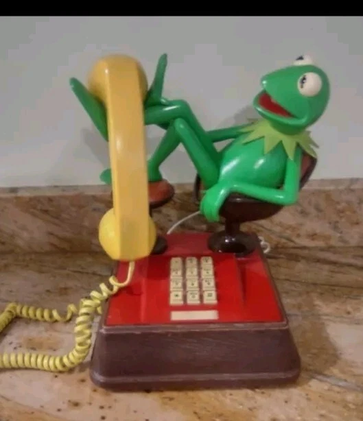 VTG KERMIT THE Frog Push Button Landline Phone 1983 Jim Henson Muppets ...