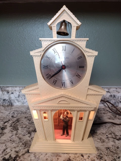 VINTAGE MASTERCRAFTERS #560 Church Animated Electric Lighted Clock ...