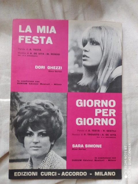 DORI GHEZZI &LA Mia Festa" - Sara Simone "Giorno Per Giorno" - 1969 ...