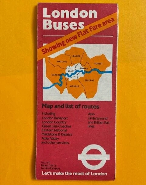 LONDON BUSES MAP and list of routes, no 2. 1981. Mint. £2.50 - PicClick UK