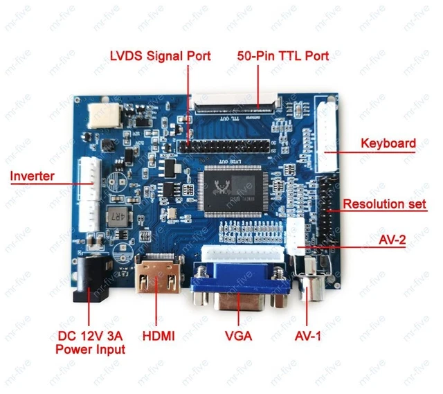 FIT LP154WX4-TLCA/TLCB LVDS 30 pin HDMI+VGA+AV 1-CCFL 1280x800 scheda ...