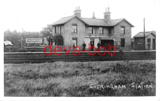 RAILWAY STATION PHOTO Everingham c1900 NER LNER Selby - Driffield Line ...