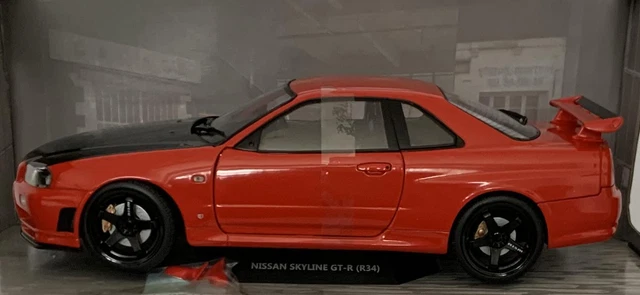 NISSAN SKYLINE (R34) GT-R active Red, 1999, 1:18 scale model, Solido ...