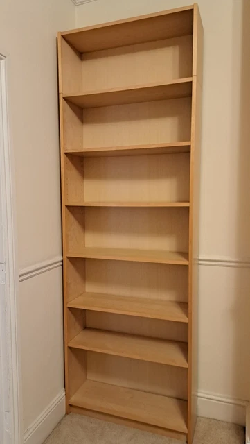 IKEA BILLY BOOKCASE birch 80x28x202 + height extender (if wanted) £15. ...