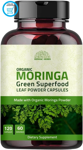 ORGANIC MORINGA CAPSULES | Moringa Oleifera 120 Veggie Capsules, 1000Mg ...