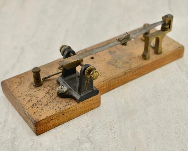 ANTIQUE US MADE Morse Code Telegraph Sounder Key by Mesco or Bunnell £ ...