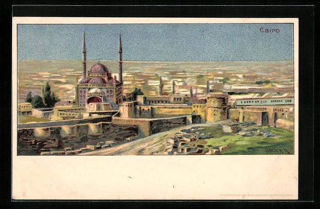 CPA ILLUSTRATEUR RICHARD Hegedüs-Geiger: Kairo, vue partielle avec ...