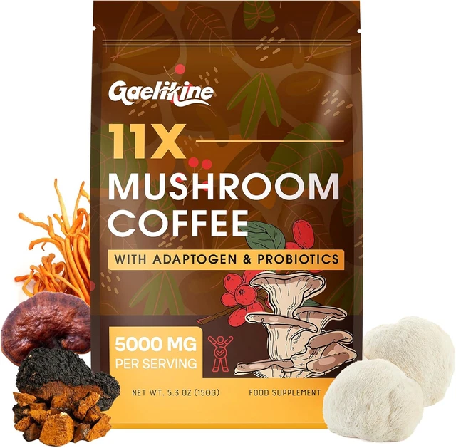 MUSHROOM COFFEE, OVER 10 Superfood Mushrooms with Adaptogens ...