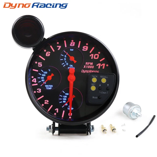 5& TACHOMETER RPM Gauge Oil Pressure Water Temp Oil Temp Meter With ...