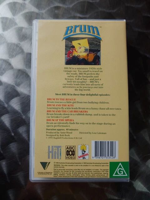 BRUM: BRUM TO The Rescue And Other Stories - 1993 ABC VHS Video Tape ...