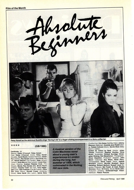 (F&F8) FILM REVIEW & Pictures, Absolute Beginners: James Fox, Patsy ...