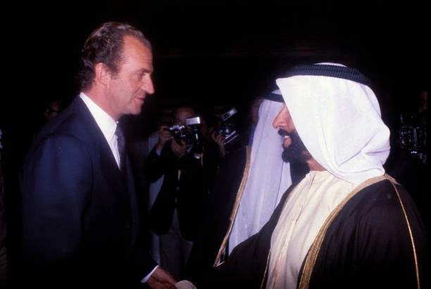 SHEIKH ZAYED BIN Sultan al-Nahyan, Juan Carlos of Spain 1981 OLD PHOTO ...