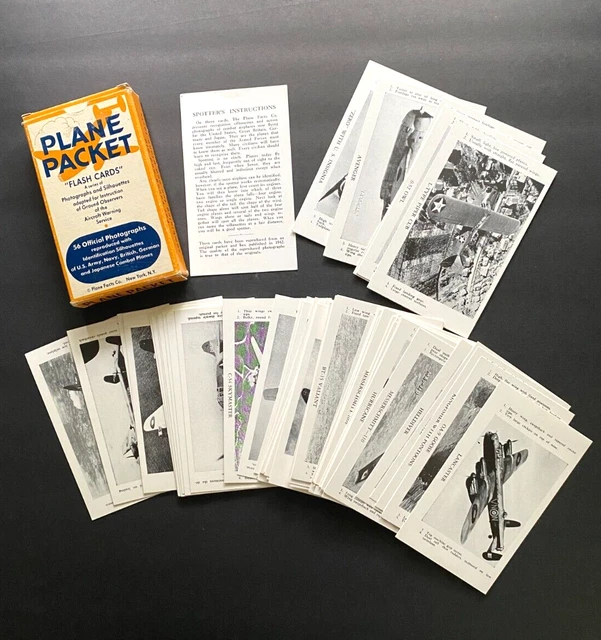 VINTAGE PLANE PACKET Flash Cards In Original Box 56 Official ...
